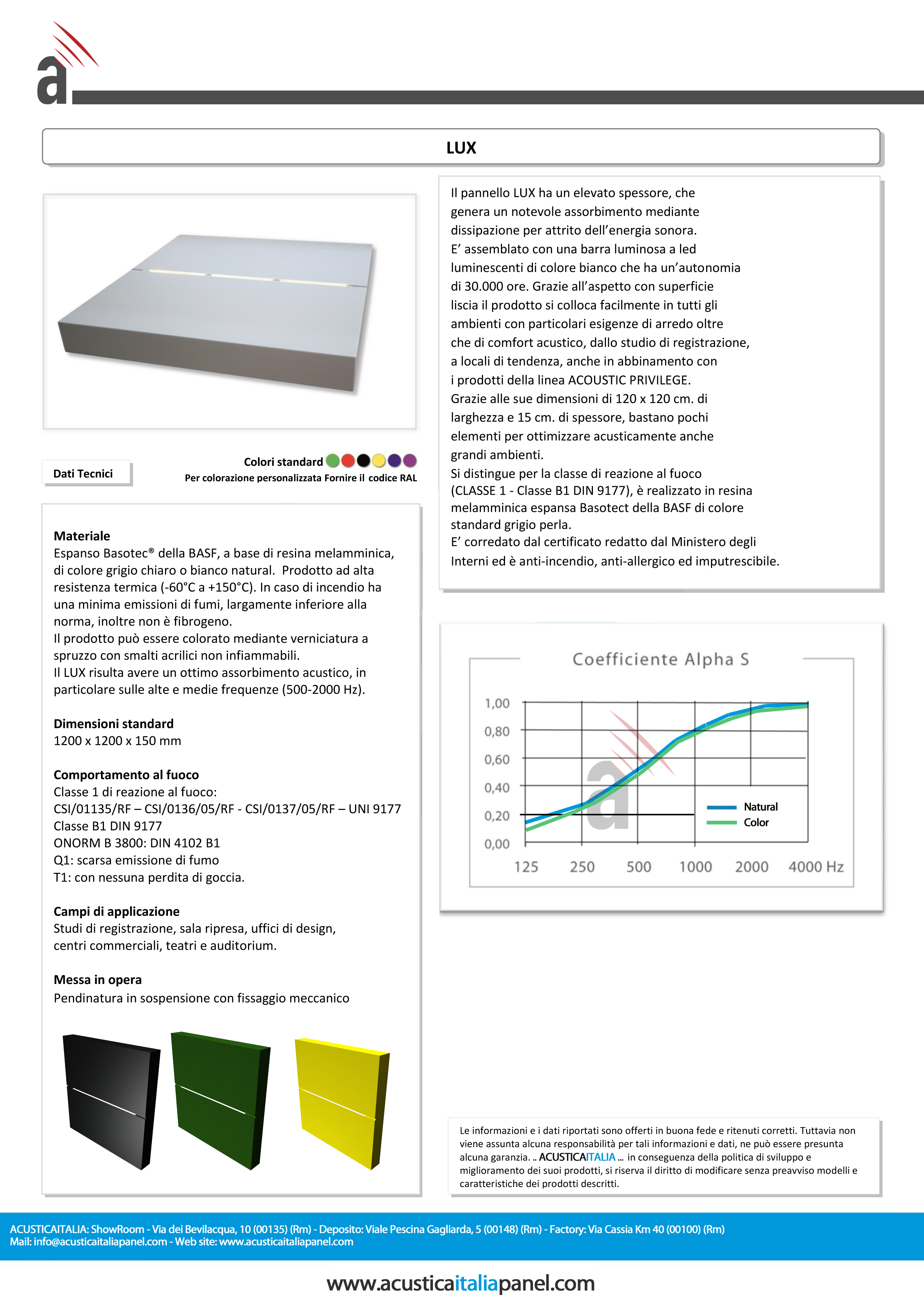 Schede tecniche | Acusticaitalia - pannelli fonoassorbenti